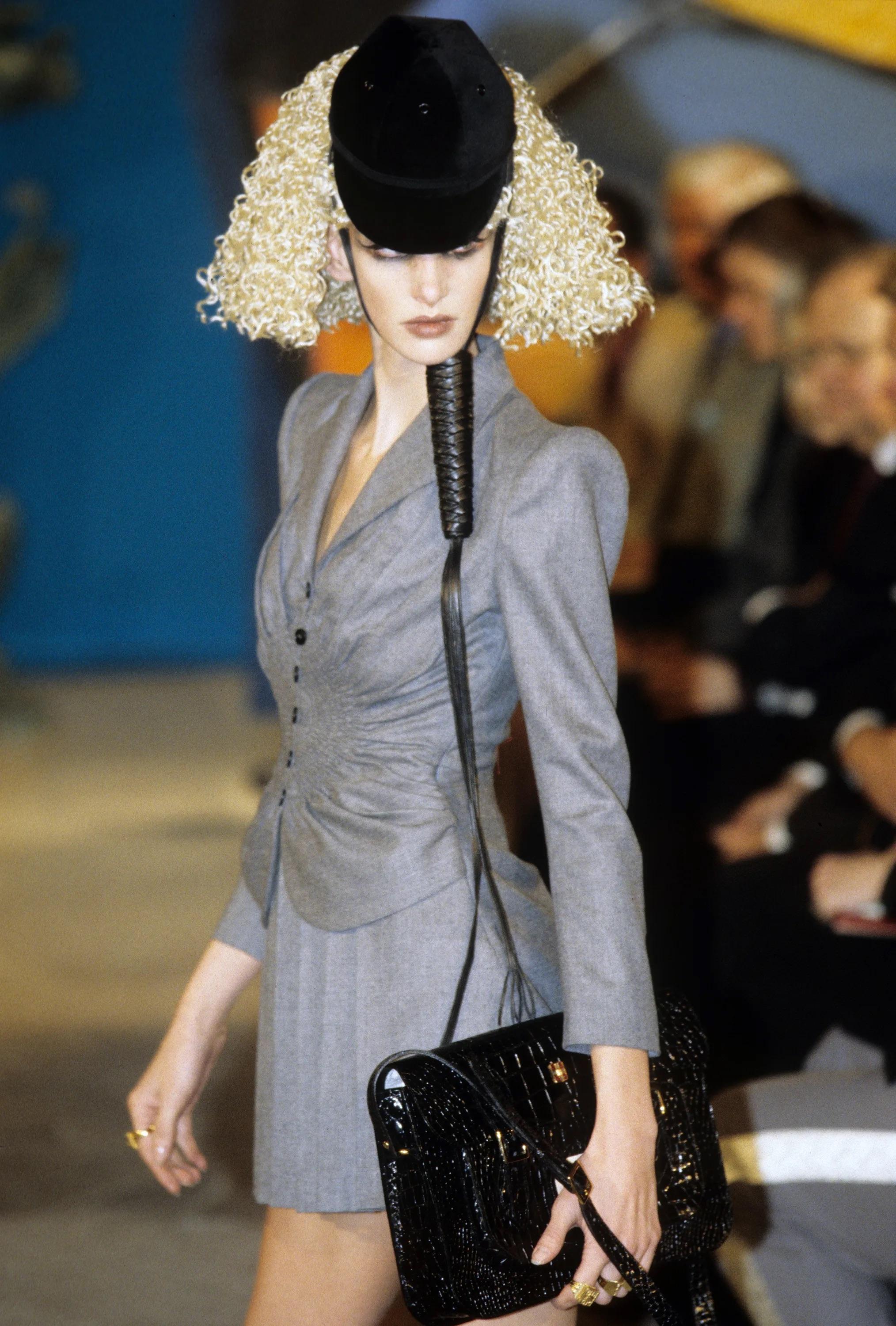 F/W 1997 John Galliano Paris Black Circle Ruched Runway Blazer For Sale ...