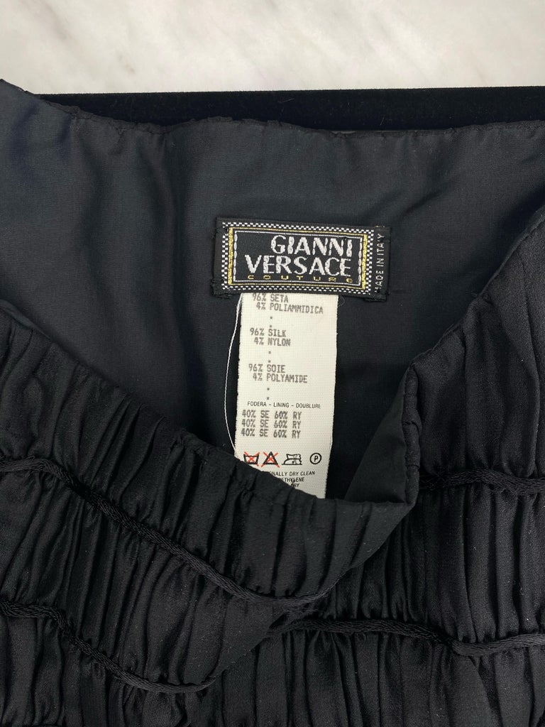 F/W 1998 Gianni Versace by Donatella Black Rhinestone Side Slit Medusa ...