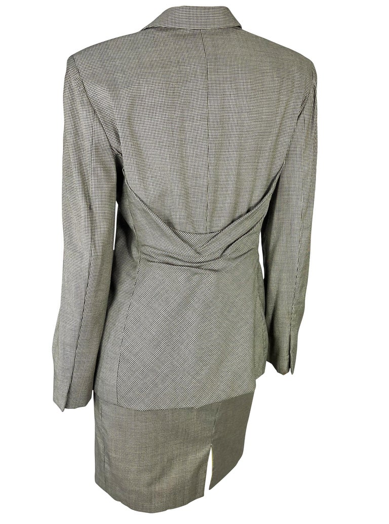 F/W 1998 Gianni Versace by Donatella Houndstooth Yellow Lined Draped ...