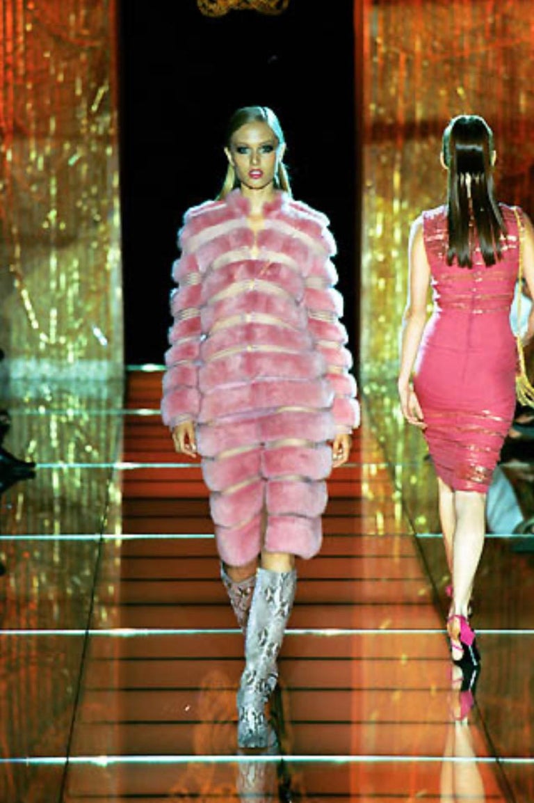 F/W 1999 Gianni Versace by Donatella Metallic Python Heel Boots Size 37 ...