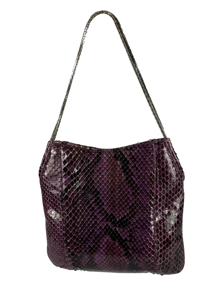 F/W 1999 Gianni Versace by Donatella Purple Python Mini Evening Bag For Sale at 1stDibs