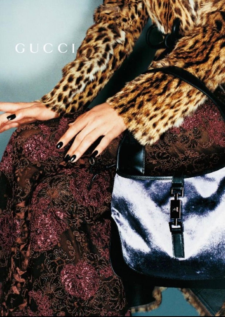 F/W 1999 Gucci by Tom Ford Grey Velvet Jackie Bag For Sale at 1stDibs