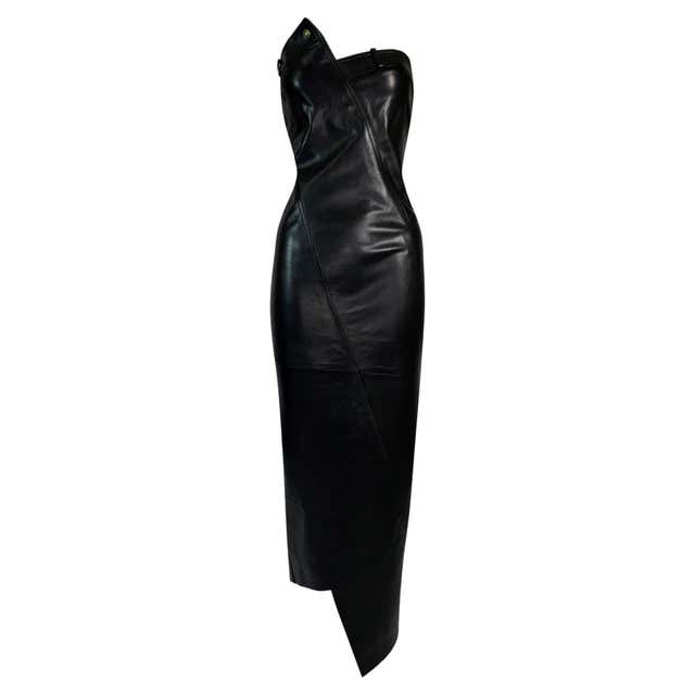 F W 2004 Christian Dior John Galliano Hot Pink Satin High Slit Dress