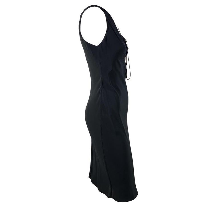F W 2002 Gucci By Tom Ford Front Tie Black Silk Dress For Sale At 1stdibs