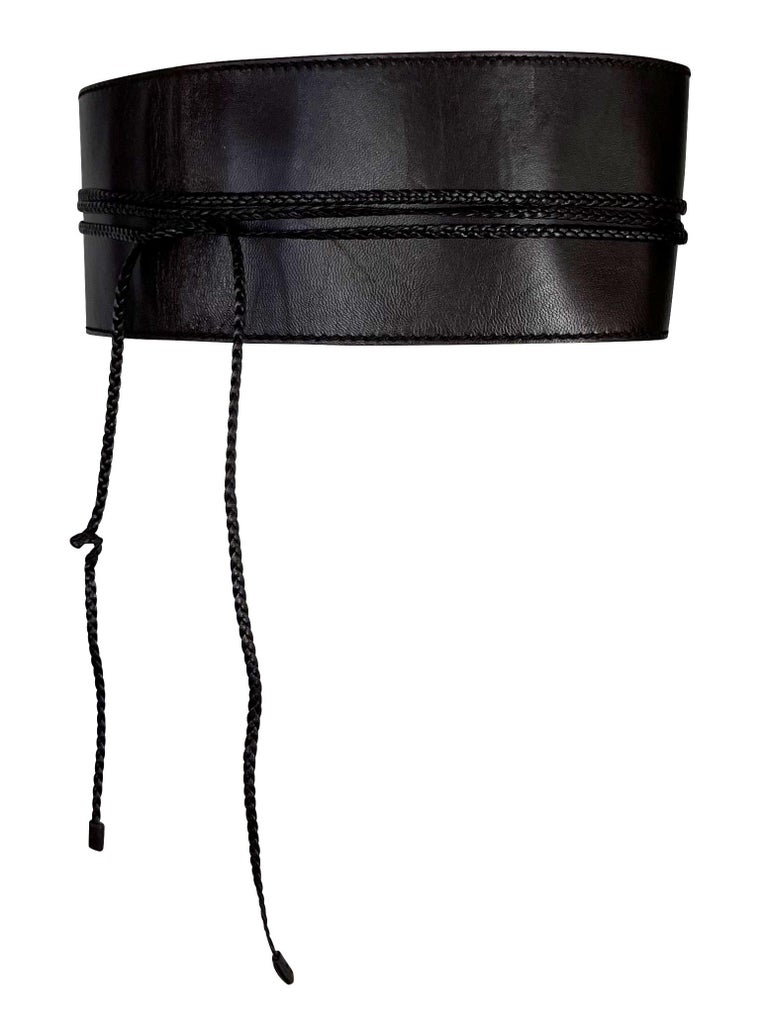 F/W 2002 Gucci by Tom Ford Runway Ad Obi Braided Leather Wide Wrap ...