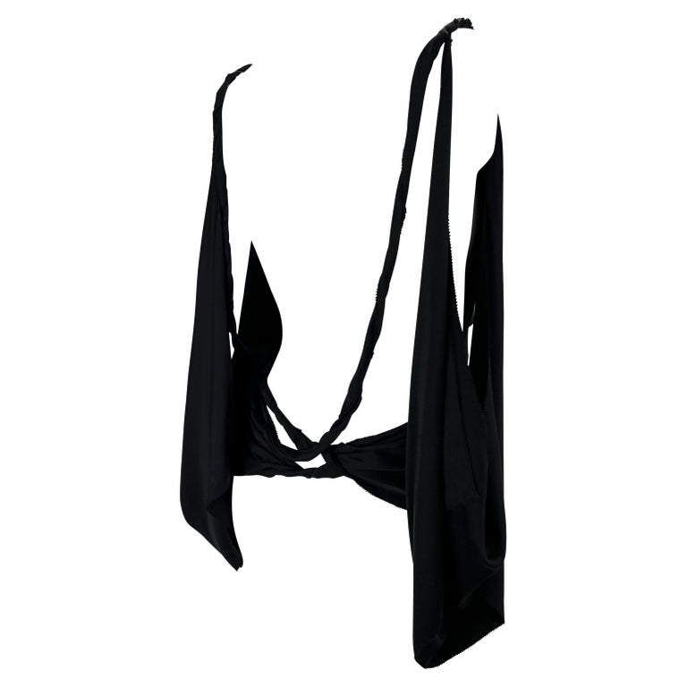 F/W 2002 Gucci by Tom Ford Runway Black Silk Backless Kimono Top For ...