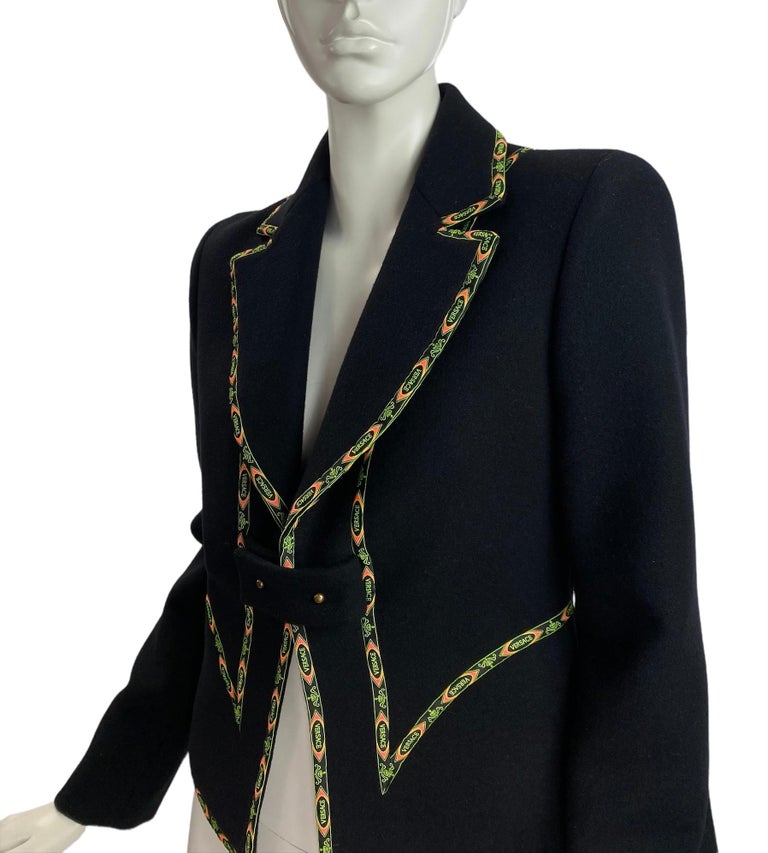 F/W 2002 Vintage Gianni Versace Couture Black Blazer 42 - 6 *New with ...