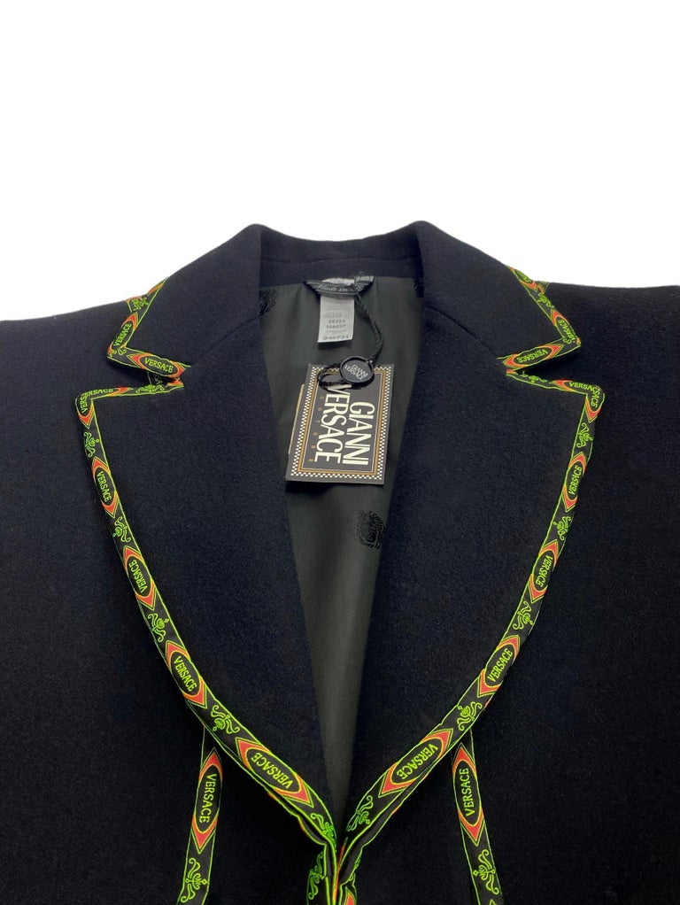F/W 2002 Vintage Gianni Versace Couture Black Blazer 42 - 6 *New with ...