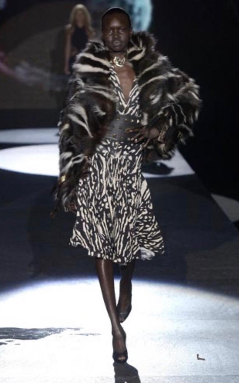 F/W 2003 Roberto Cavalli Ad Runway Corseted Animal Print Stretch Mini ...