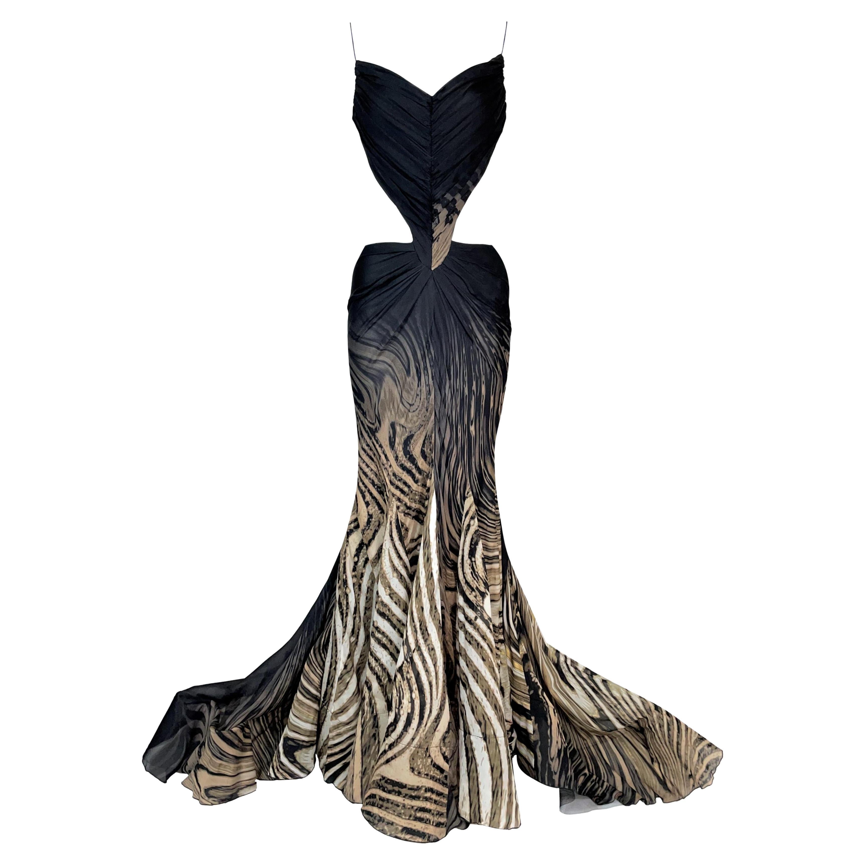 Roberto Cavalli Snake Beads Embellished Black Stretch Dress Gown It. 40 ...