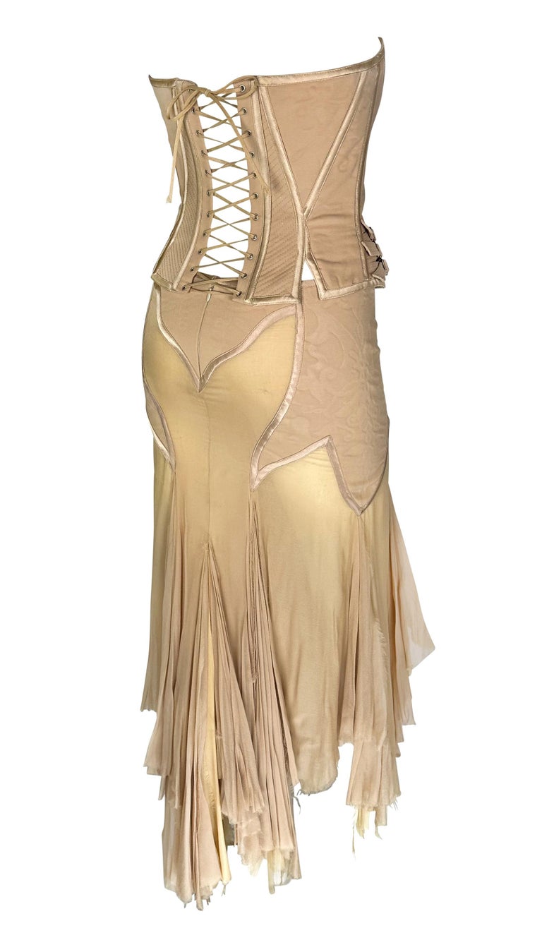F/W 2003 Versace by Donatella Runway Bustier Corset Buckle Chiffon ...
