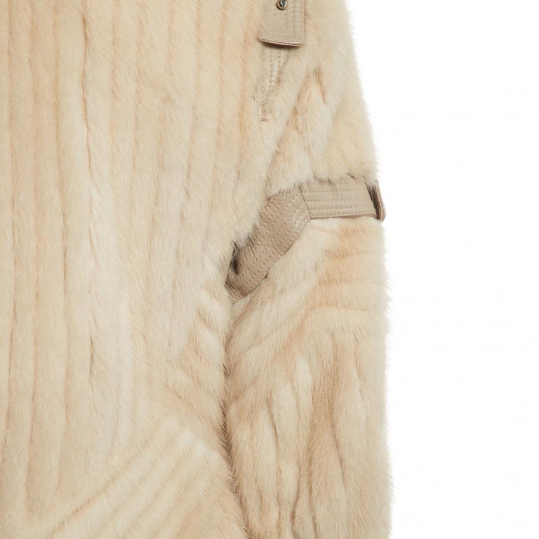F/W 2003 Vintage VERSACE runway mink fur coat with leather detail at ...