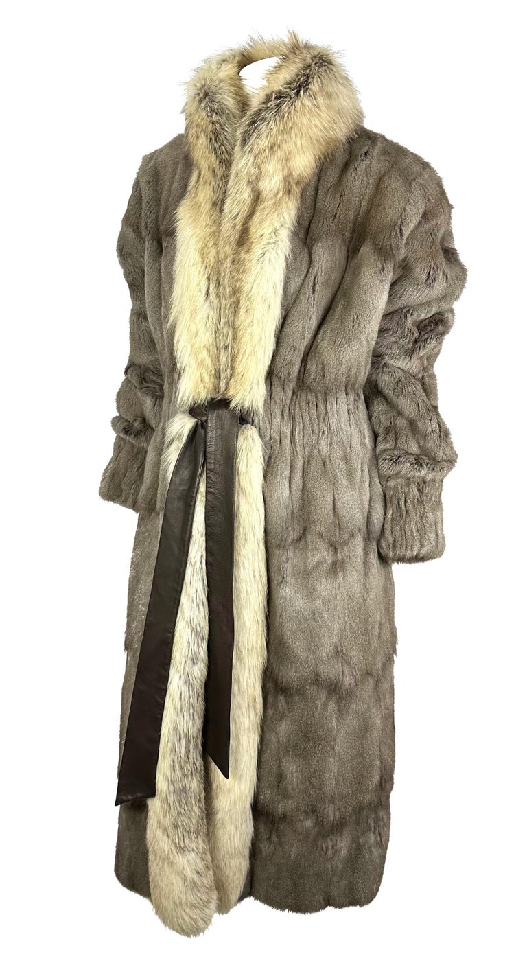 F/W 2003 Yves Saint Laurent by Tom Ford Grey Fur Full Length Runway ...