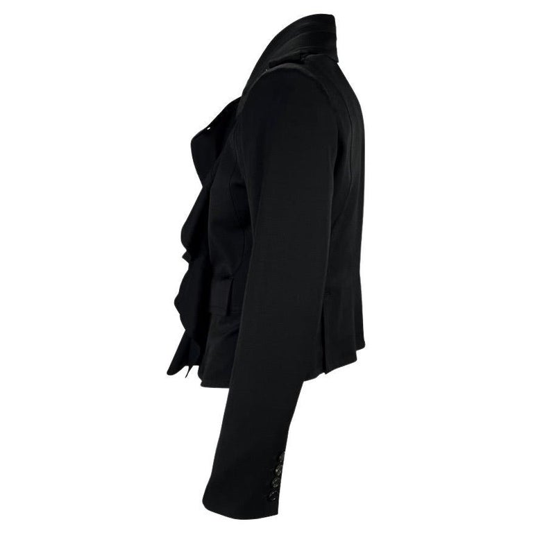 F/W 2003 Yves Saint Laurent by Tom Ford Runway Black Ruffle Jacket For ...