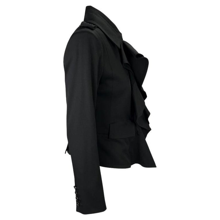 F/W 2003 Yves Saint Laurent by Tom Ford Runway Black Ruffle Jacket For ...