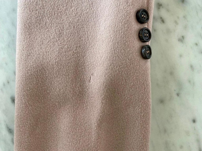 F/W 2003 Yves Saint Laurent by Tom Ford Runway Ruffle Overcoat Hot Pink Lining For Sale at 1stDibs