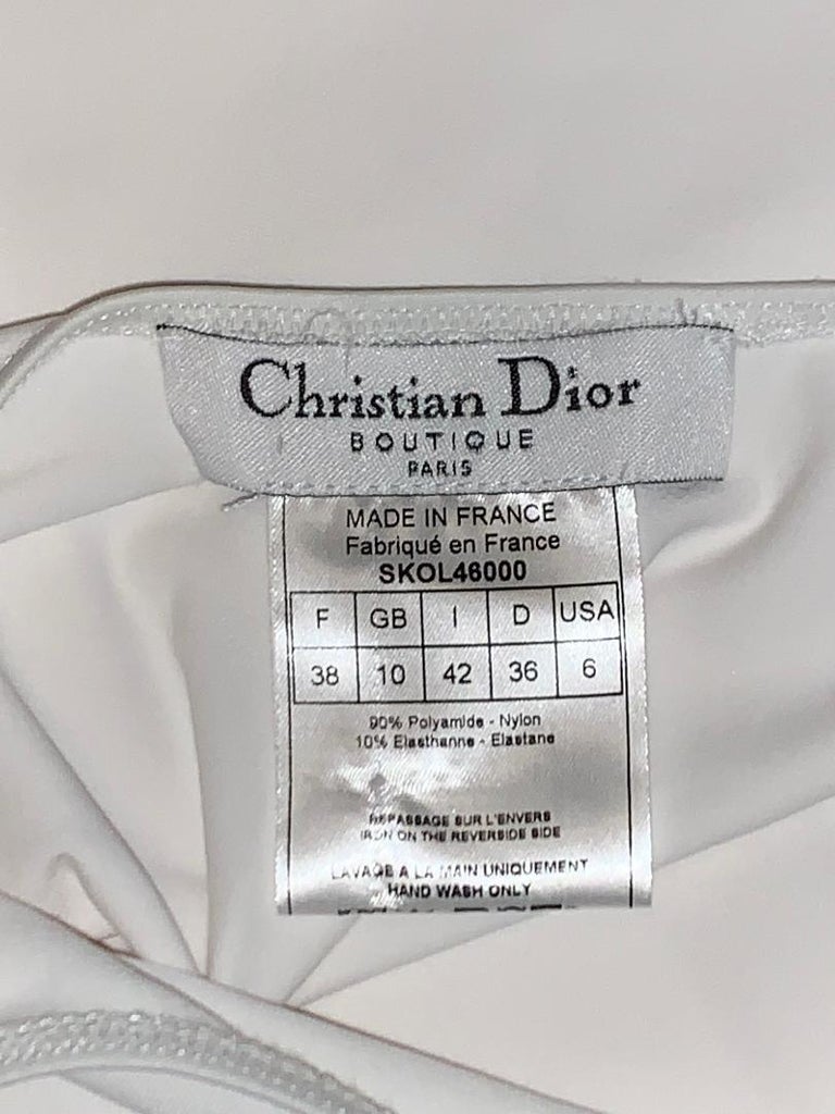 F/W 2004 Christian Dior John Galliano White Nylon Embellished Logo Mini ...
