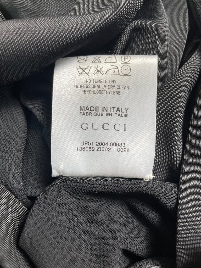 F/W 2004 Gucci by Tom Ford Runway Plunging Black Dragon Gown Dress For ...