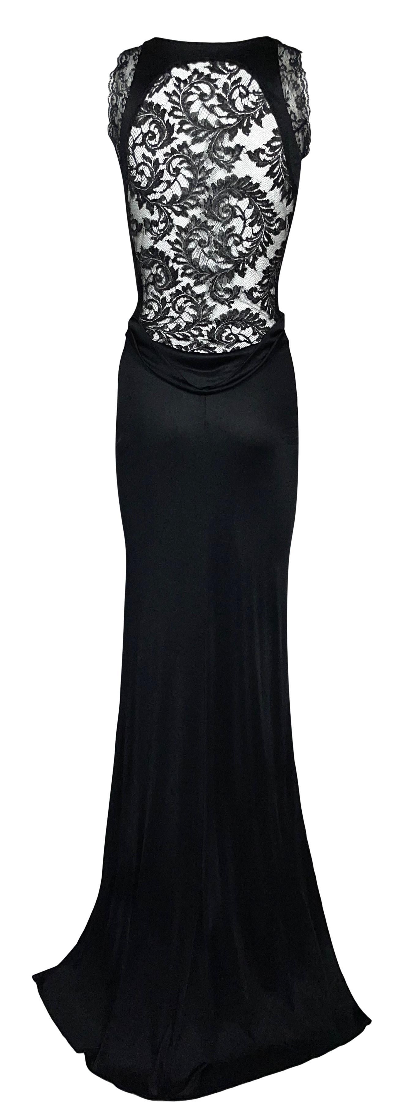 F/W 2006 Roberto Cavalli Slinky Black Sheer Lace Back Gown Maxi Dress ...