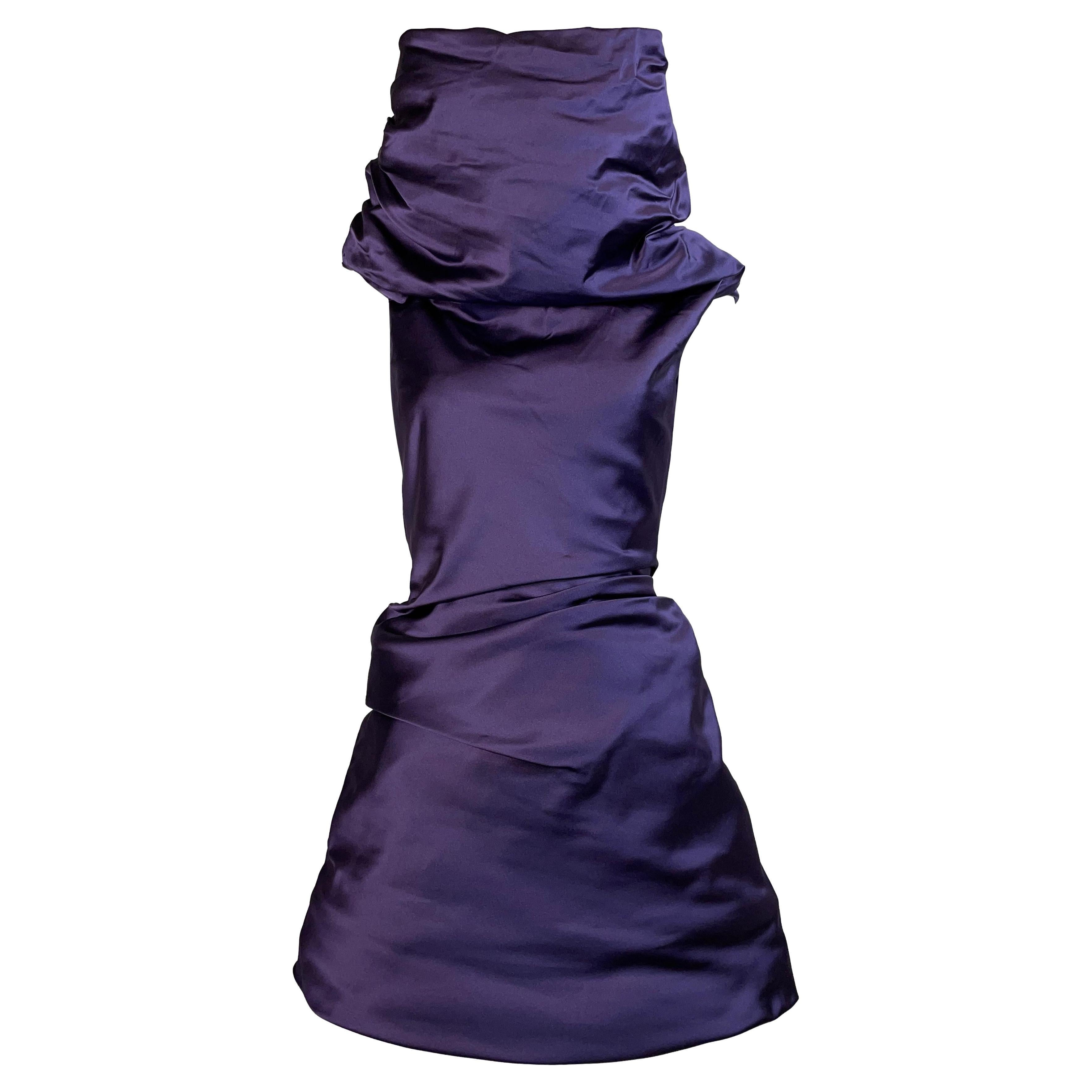 F/W 2007 Alexander McQueen Runway Purple High Neck Structured Mini ...