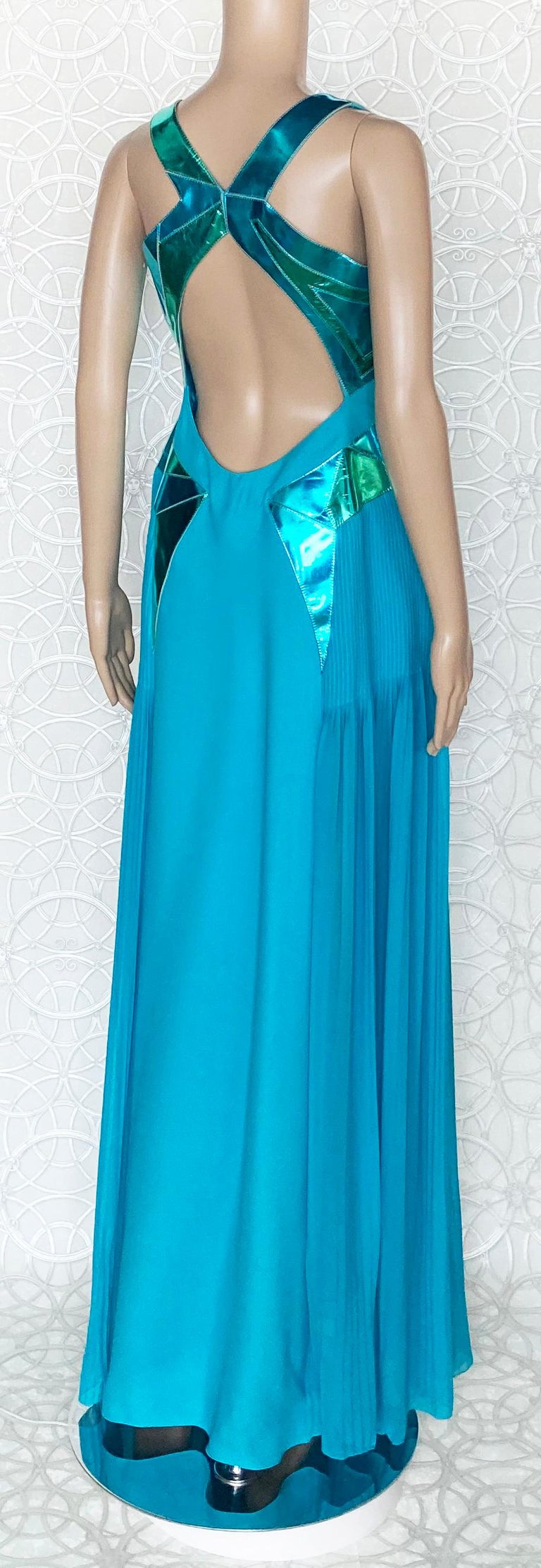 F/W 2010 Look # 38 VERSACE EMBELLISHED GOWN DRESS in BLUE 44 - 8 For ...