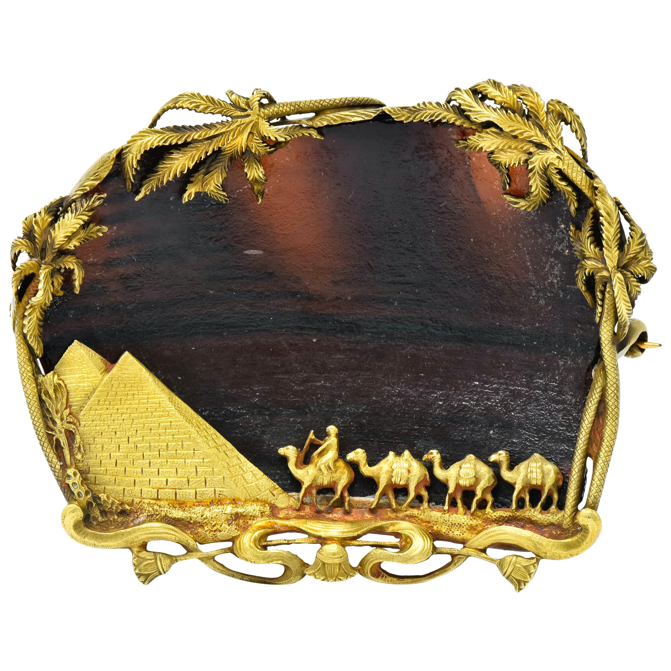 Egyptian Revival Winged Sphinx Brooch at 1stdibs