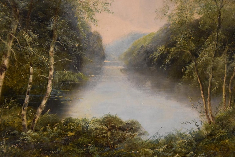 F. Walters - Oil Painting Pair by F. Walters "Spring on the Severn ...