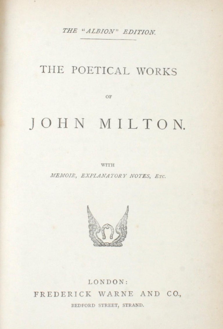Poetical Works of John Milton, circa 1888 at 1stDibs