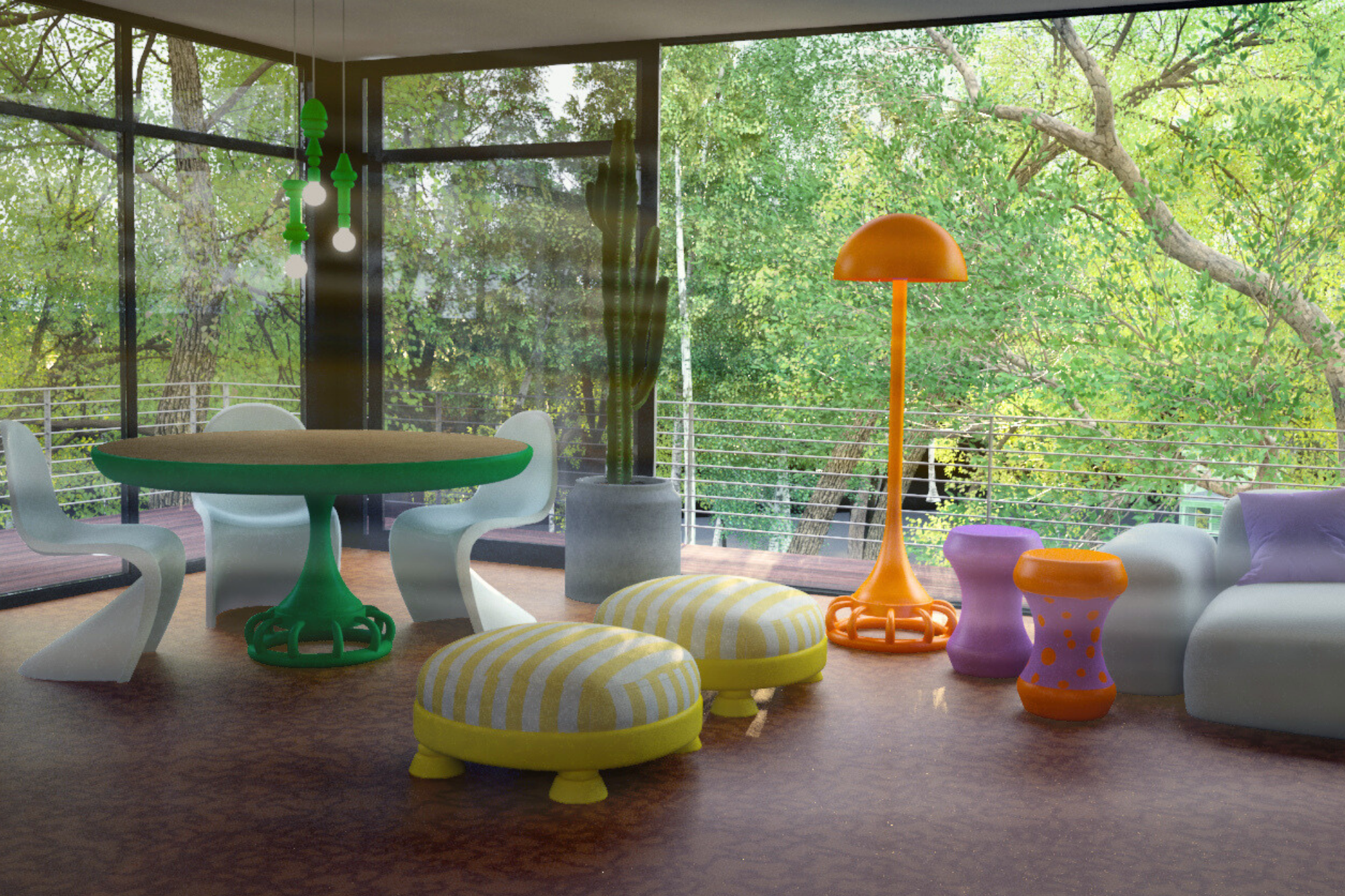 Yellow Mellow Pouf: Vibrant Neotenic Style Ottoman For Sale at 1stDibs