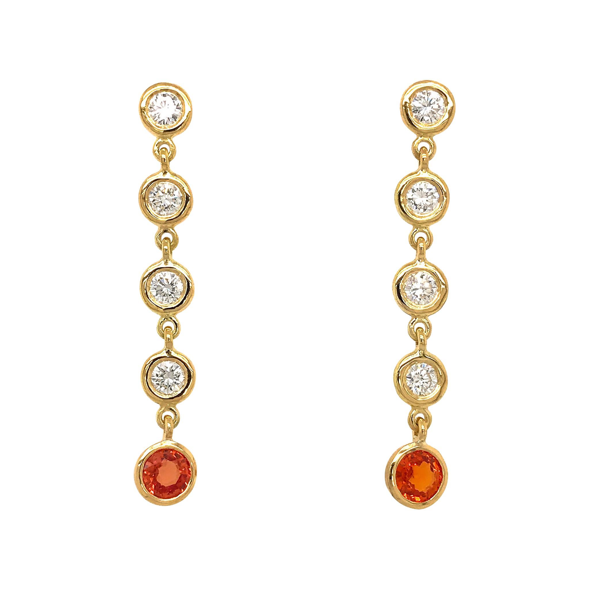 Fab Drops 18 Karat Gold Diamond and Light Blue Ceylon Sapphire Drop ...