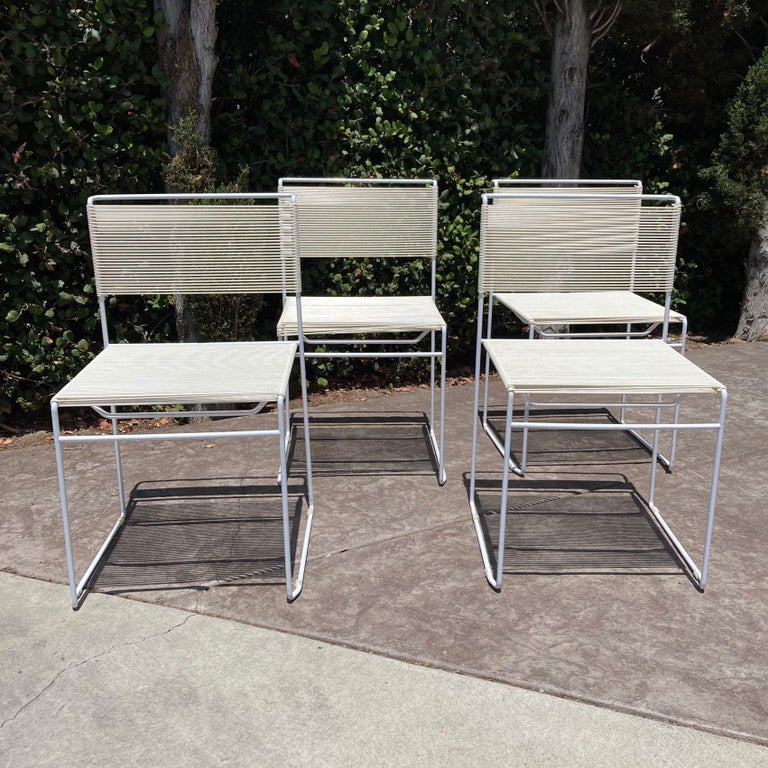 Set of Four White Spaghetti Chairs by Giandomenico Belotti Flyline ...