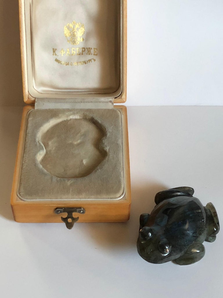 Faberge Antique Imperial Russian Miniature Frog Sculpture with Diamond ...