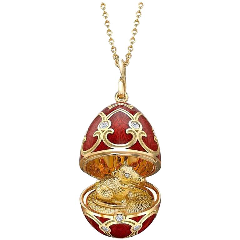 Fabergé Chinese New Year Palais Tsarskoye Selo Yellow Gold Locket, UK ...
