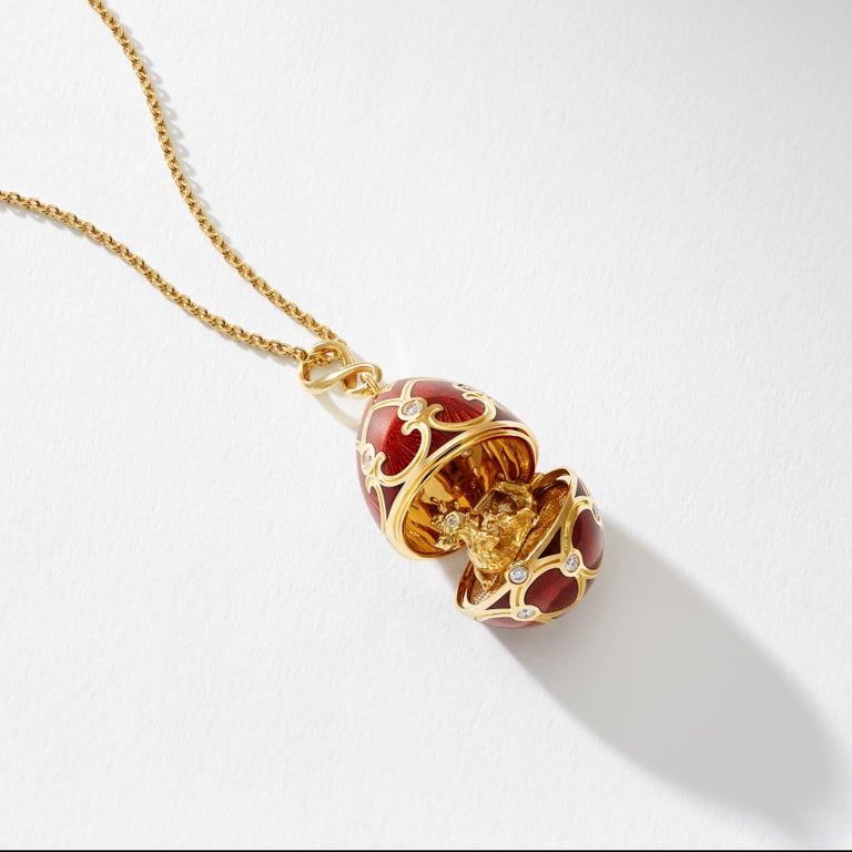 Fabergé Chinese New Year Heritage Dragon Yellow Gold Red Enamel Locket ...