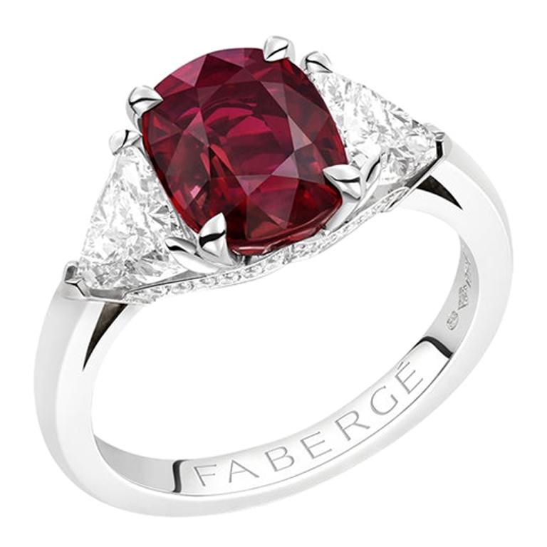 Fabergé Colours of Love Platinum 3.06ct Ruby Ring Set With Diamonds For ...
