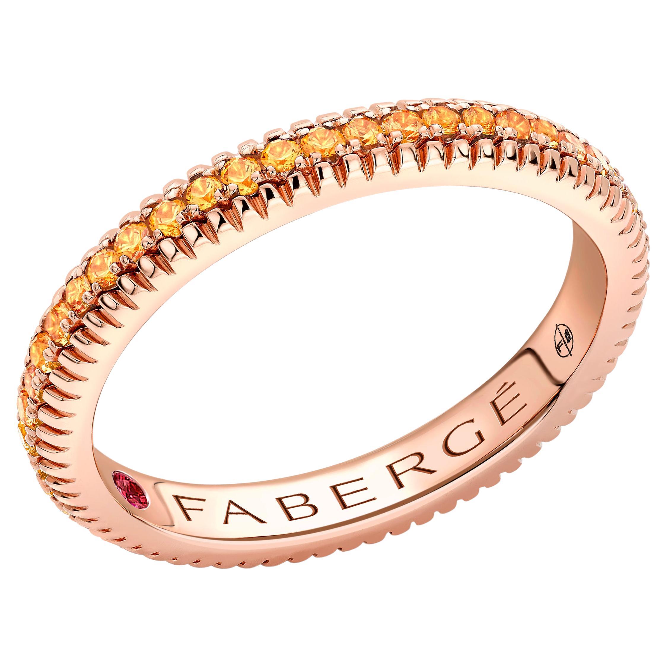 Fabergé Colours of Love Rose Gold Multicoloured Gemstone Set Fluted ...