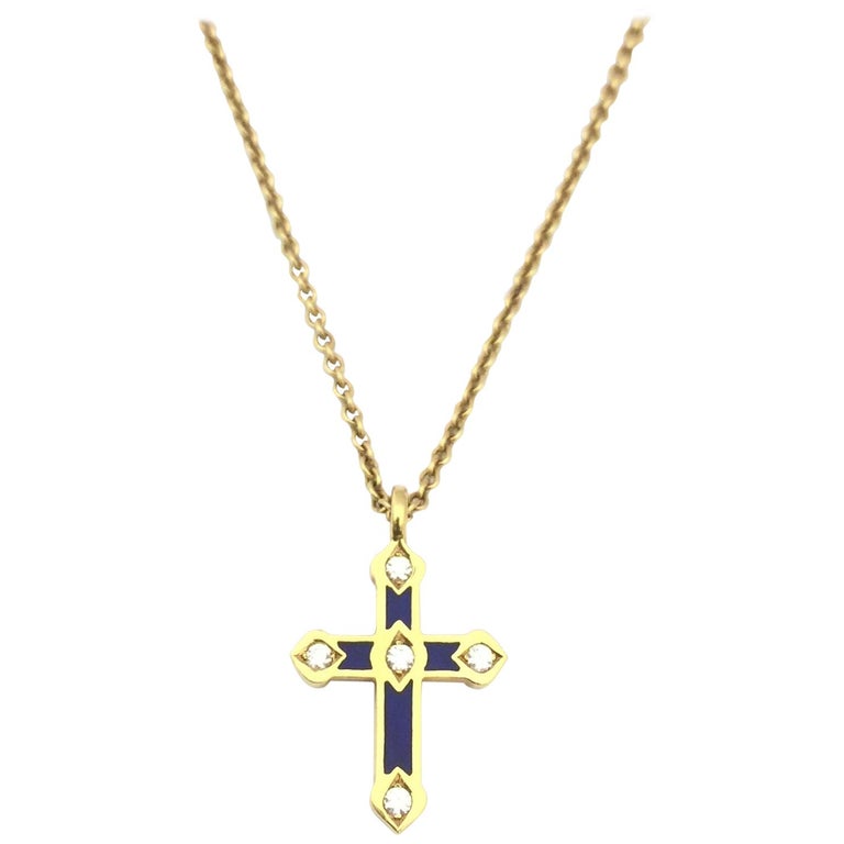 Modern Faberge Cross Necklace F2241BL at 1stDibs | faberge cross pendant