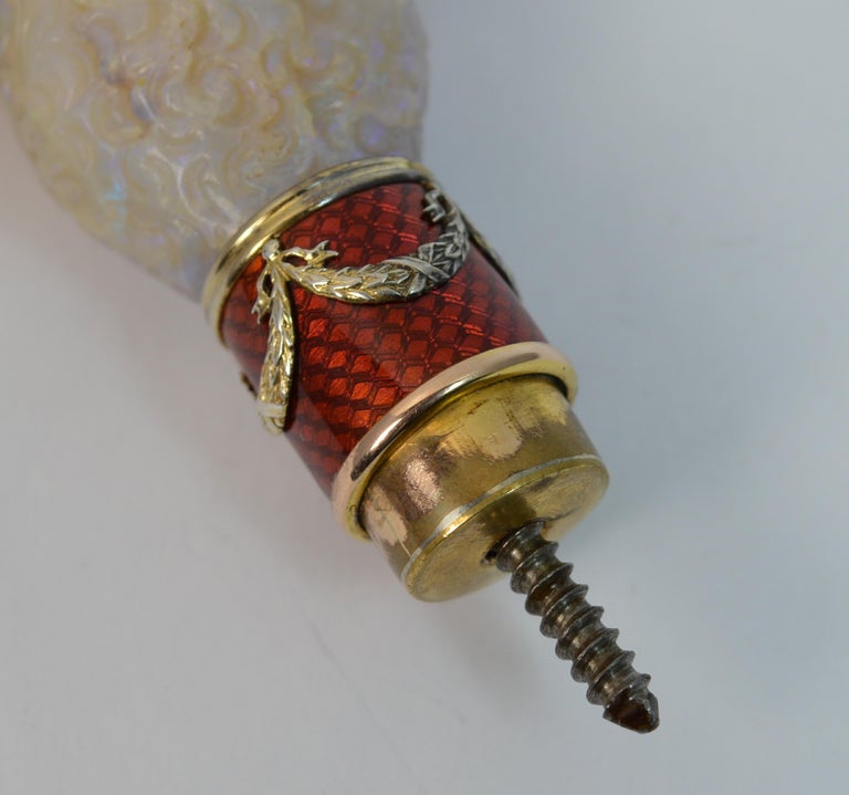 Faberge Designer Opal Enamel and Garnet Rabbit Walking Cane / Handle at ...
