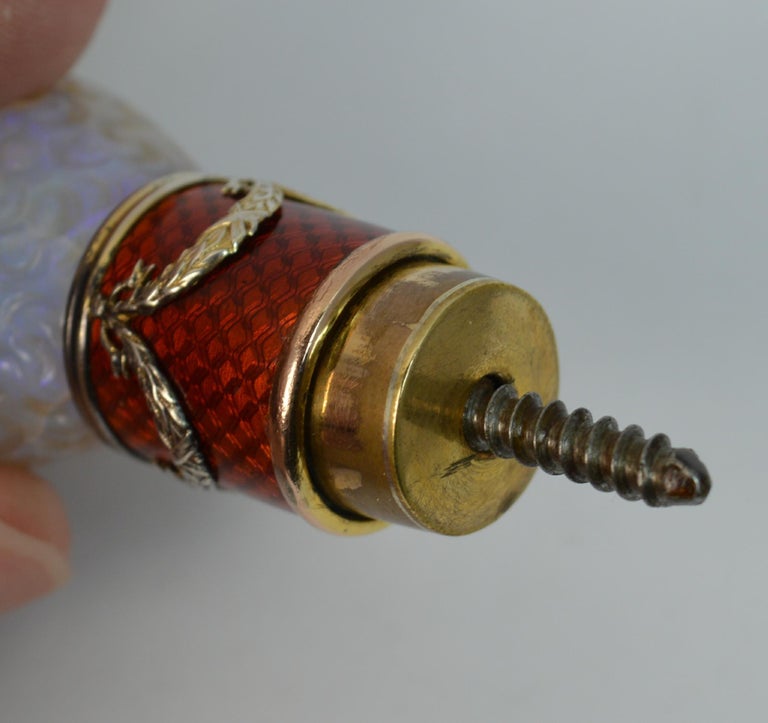 Faberge Designer Opal Enamel and Garnet Rabbit Walking Cane / Handle at ...