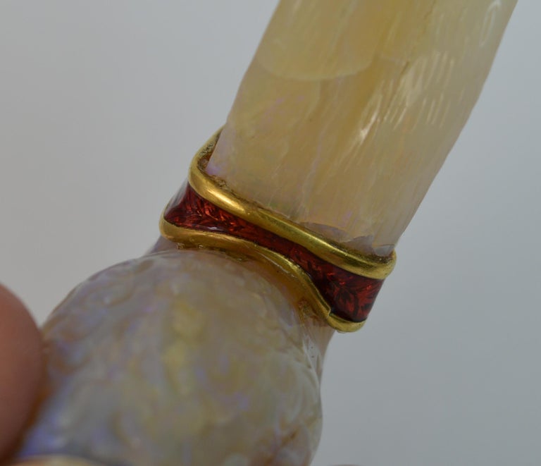 Faberge Designer Opal Enamel and Garnet Rabbit Walking Cane / Handle at ...