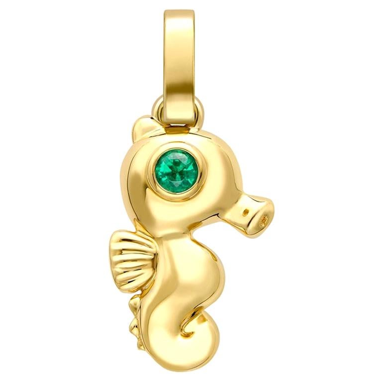 Diamond Gold Seahorse Pendant For Sale at 1stDibs