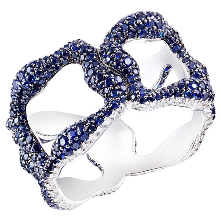 Fabergé 18K Gold Black Sea Serpent Ring with Blue Sapphires and Opals ...