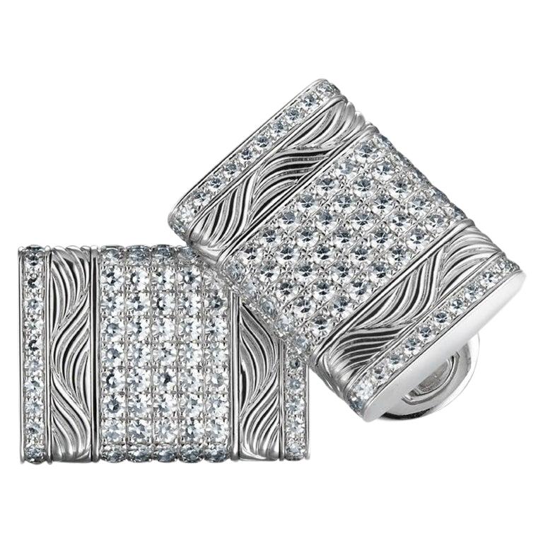 Fabergé Pavel 18K White Gold Rectangular Diamond Cufflinks For Sale at ...