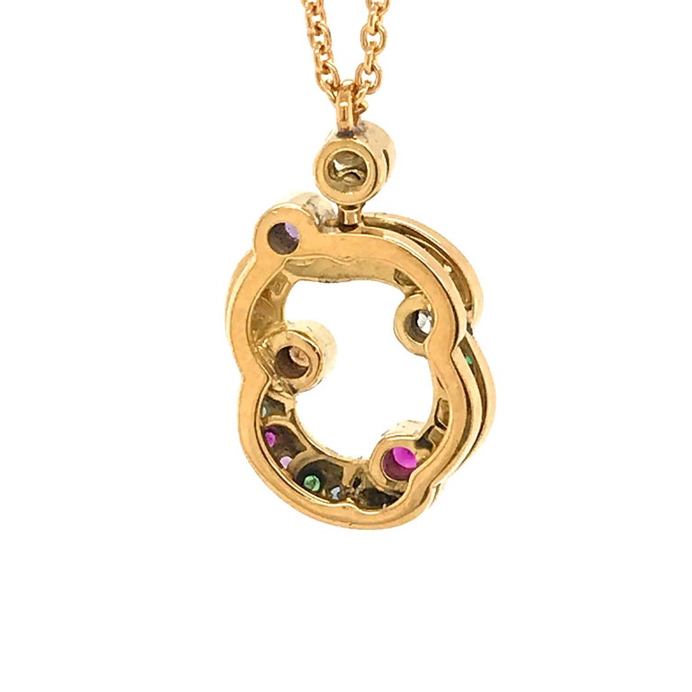 Modern Fabergé Rococo 18 Karat Yellow Gold Multicolored Pendant ...