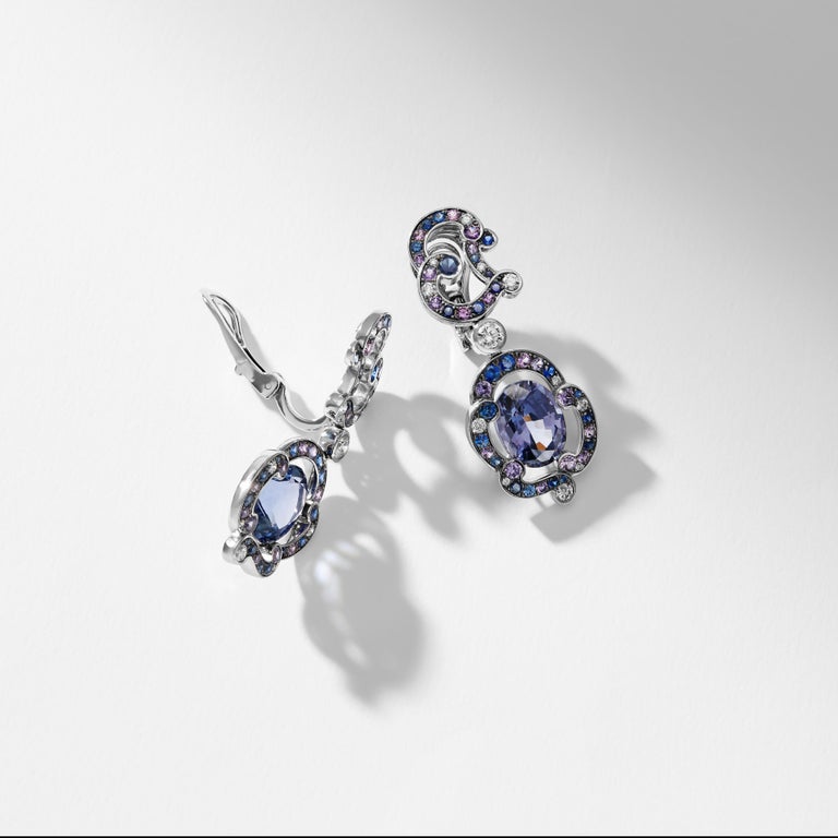 Fabergé Rococo Lavender Spinel White Gold Earrings For Sale at 1stDibs