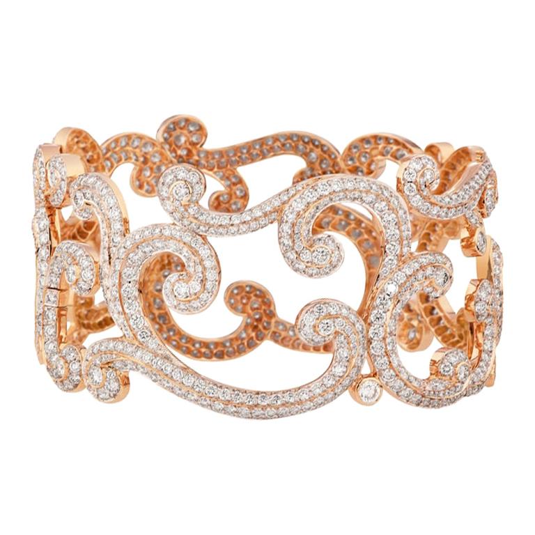 Fabergé Rococo Rose Gold Diamond Bracelet For Sale at 1stDibs