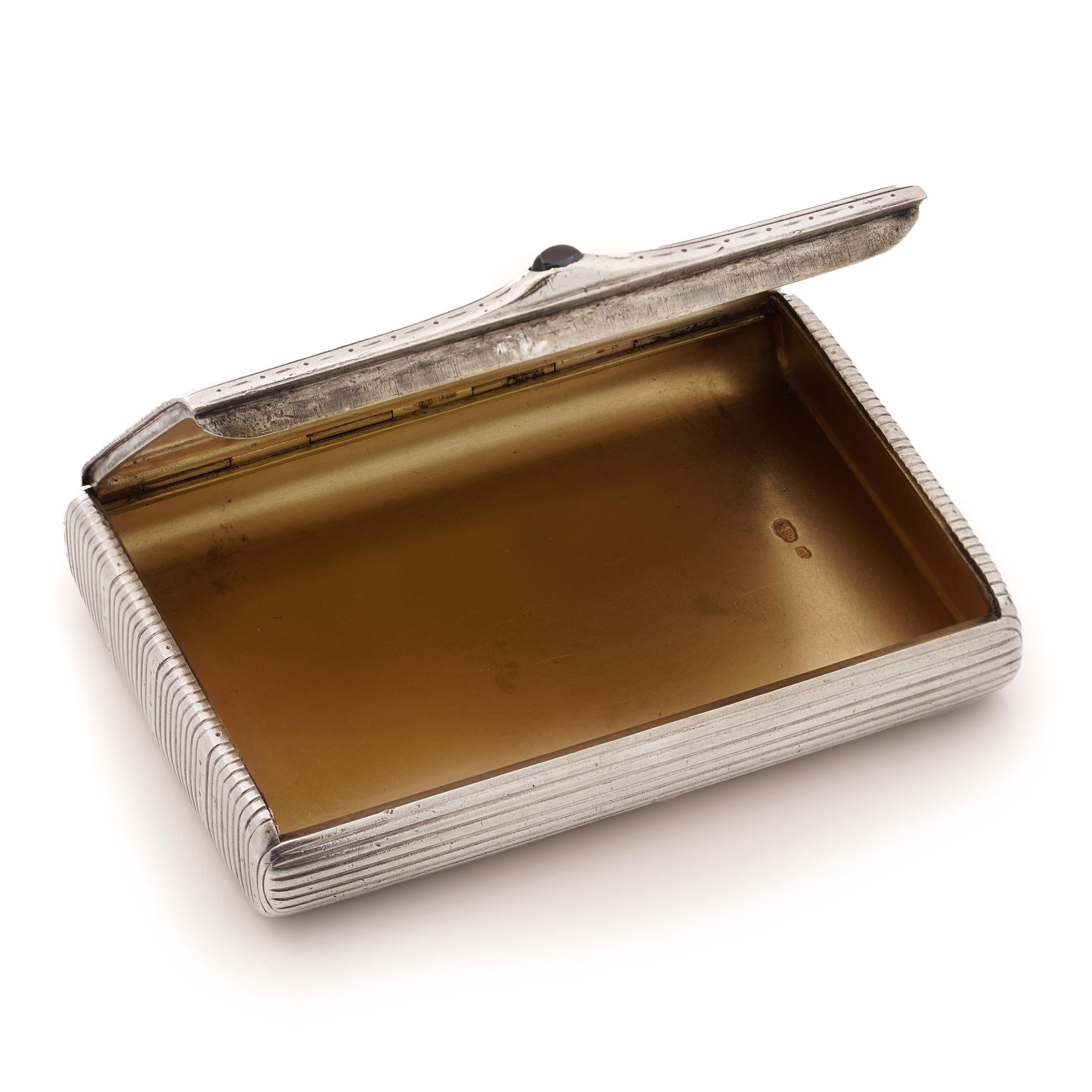 Faberge Russian 88. silver cigarette case by workmaster August ...