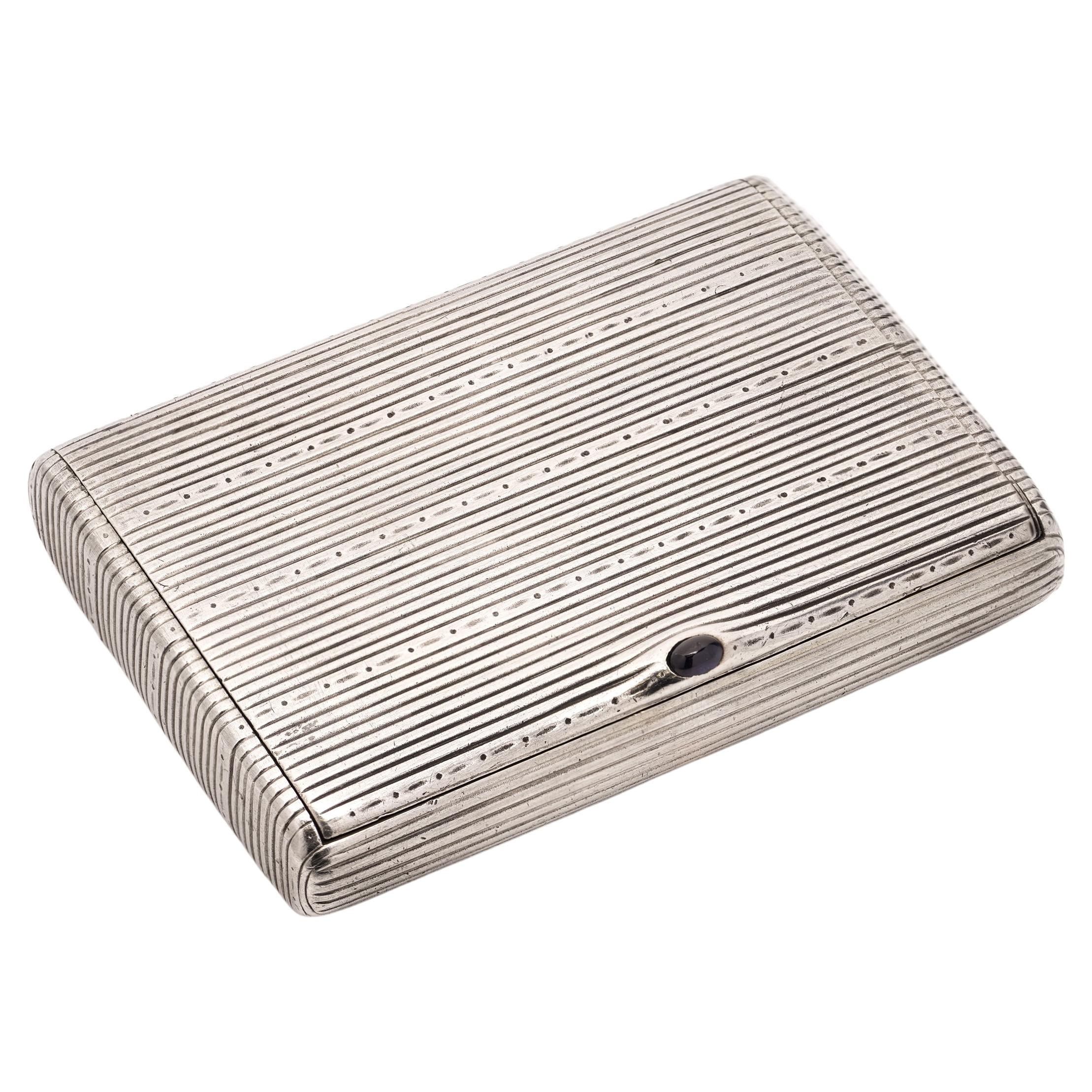 Faberge Russian 88. silver cigarette case by workmaster August ...