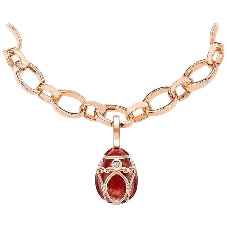 Lucky 13 Red Enamel Gold Charm at 1stDibs