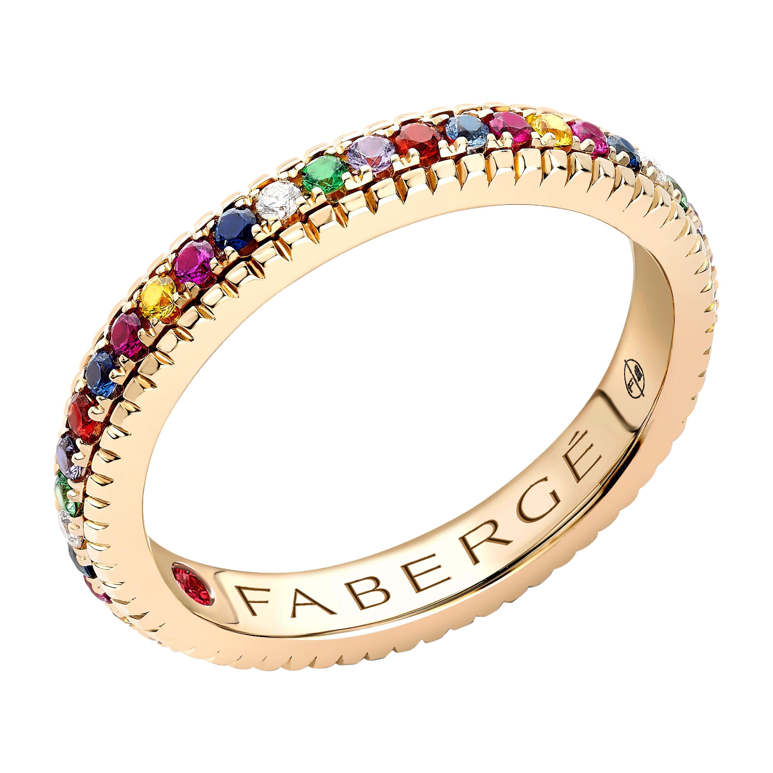 Fabergé Yellow Gold Multi-Color Diamond, Ruby Sapphire and Tsavorite ...